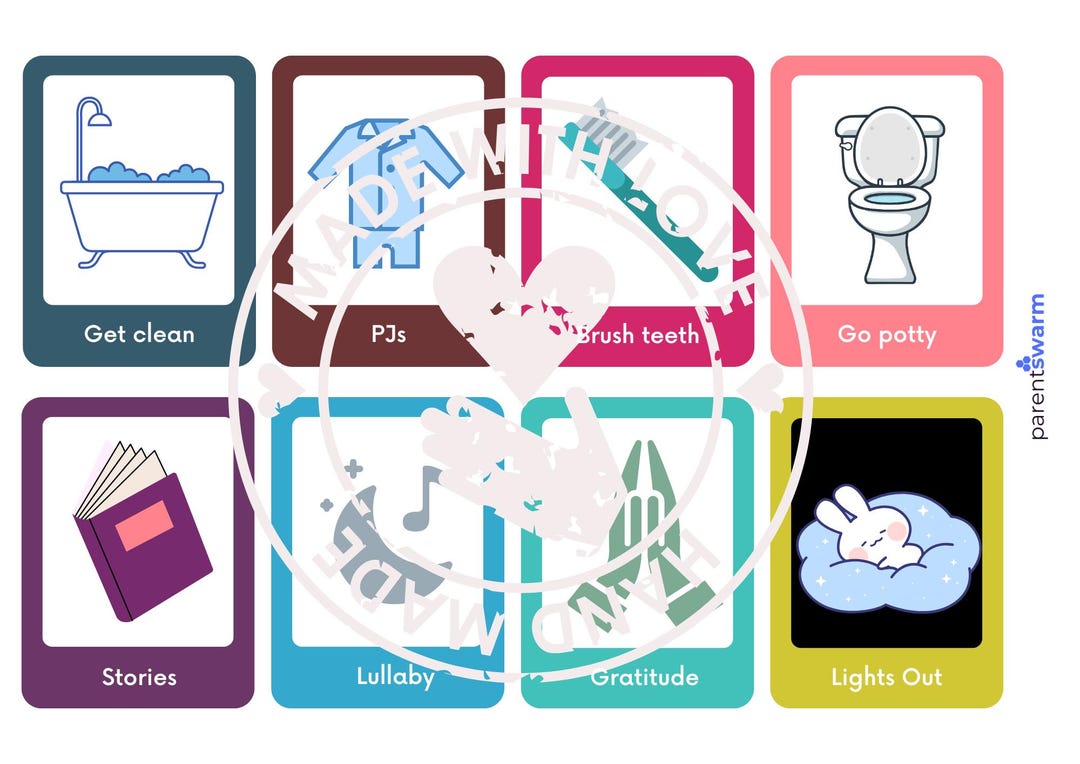 Visual Bedtime Routine Images PDF Digital Download Fun Cut-outs for ...