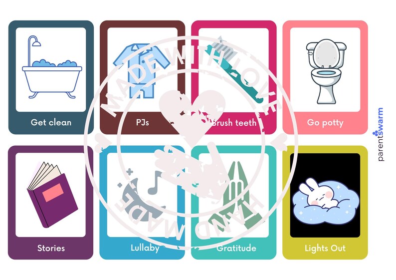 Visual Bedtime Routine Images PDF Digital Download Fun Cut-outs for ...