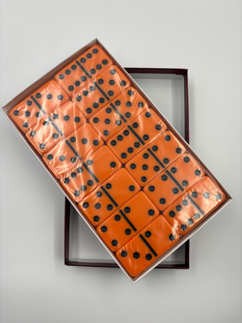 Double Six Jumbo Without Spinner Orange Dominoes in Gift Box - Etsy