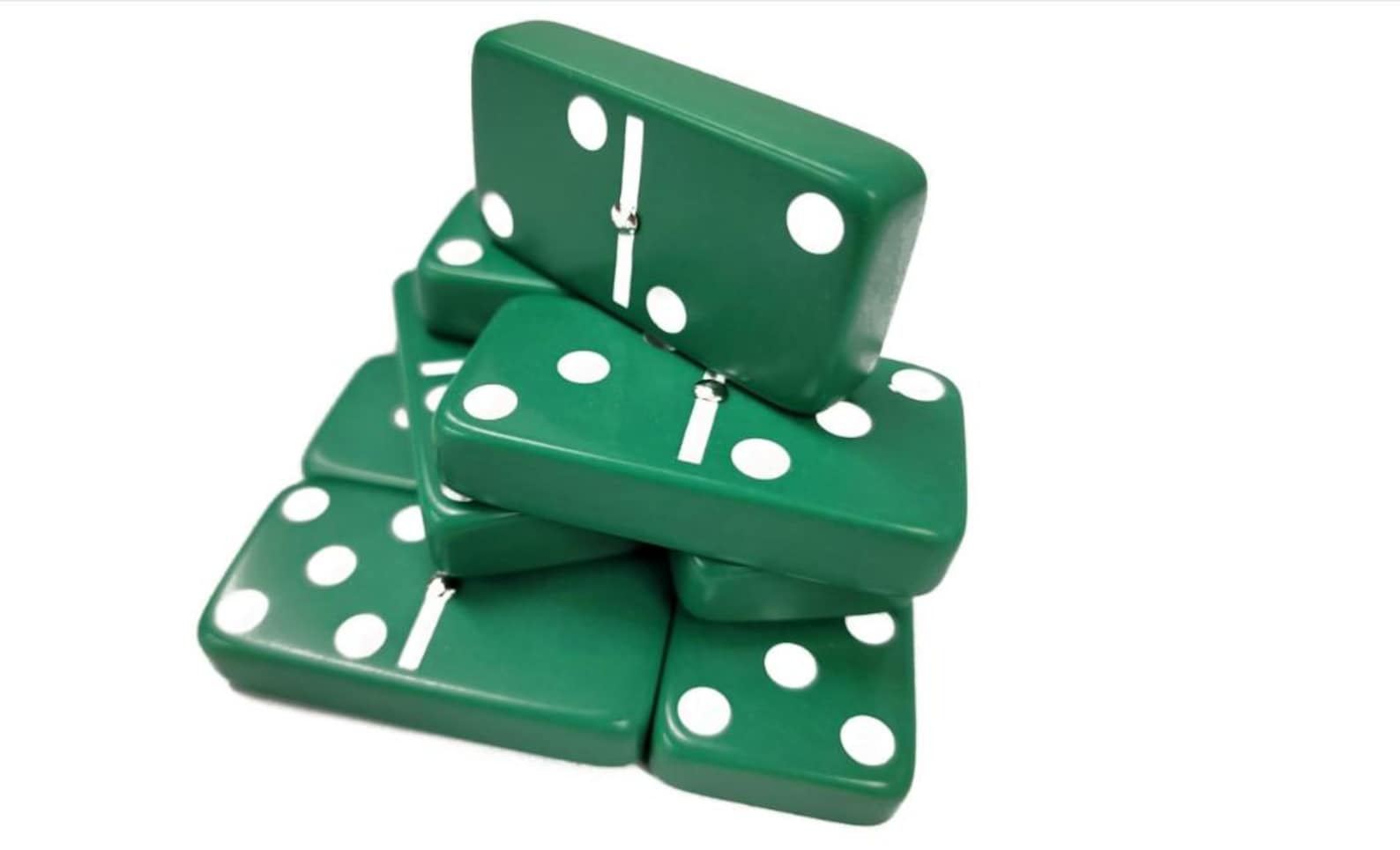 Double Six Green Dominoes With Spinner in Velvet Case - Etsy