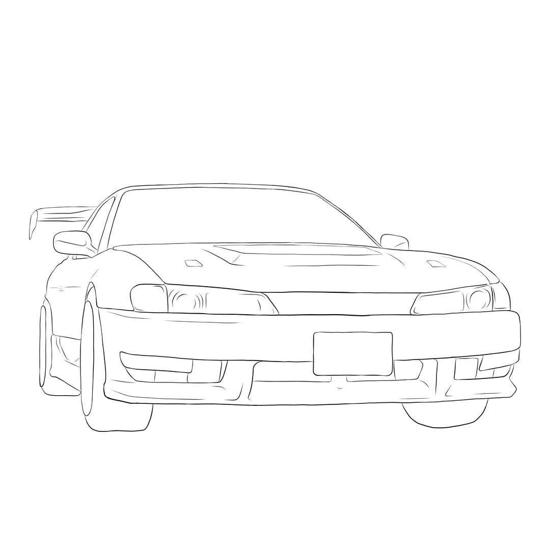 Digital Coloring Book Pages JDM Cars Miata, Supra, 240SX, Skyline Art ...