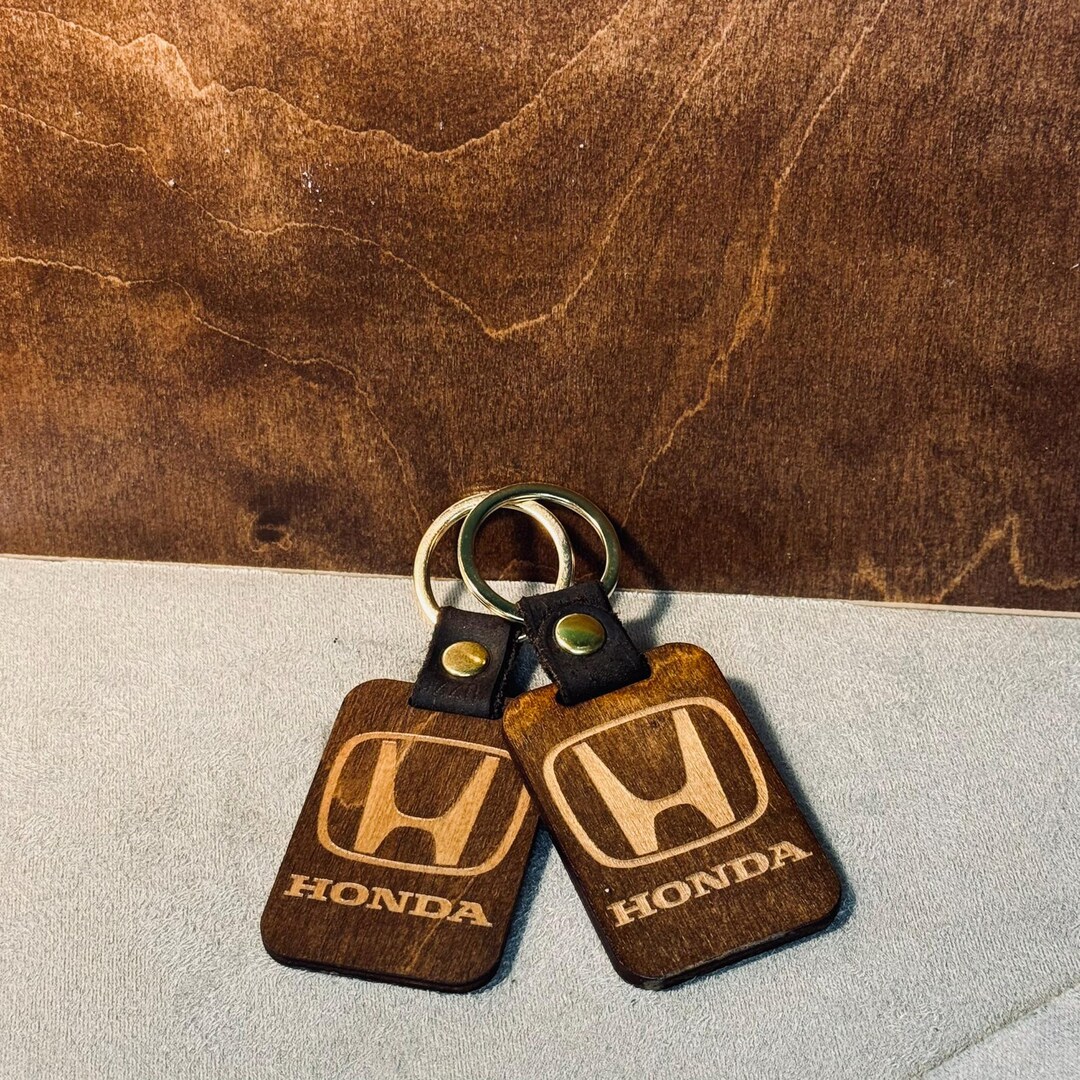 Wooden Keychains With Genuine Leather for Honda. - Etsy