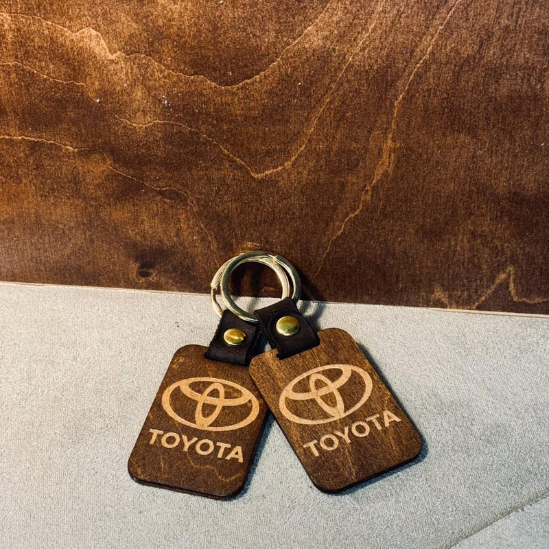 Wooden Toyota Keychain - Etsy