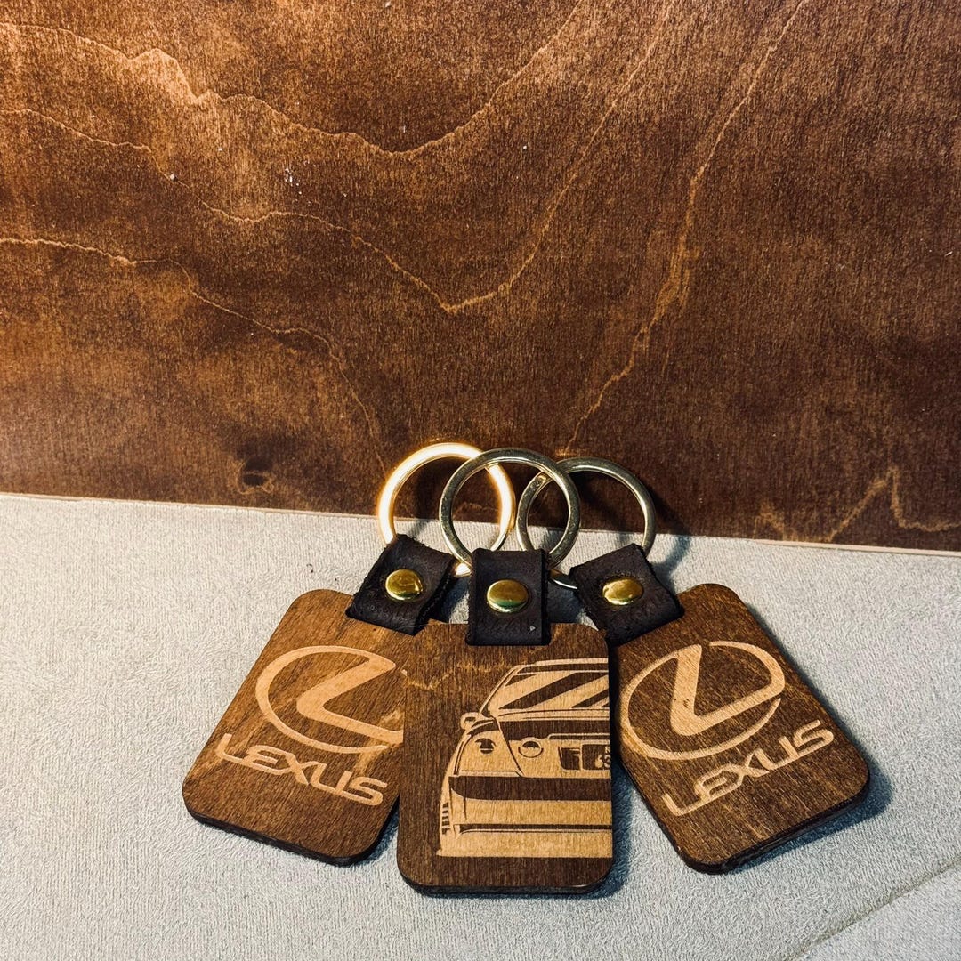 Wooden Keychains With Genuine Leather for Lexus - Etsy