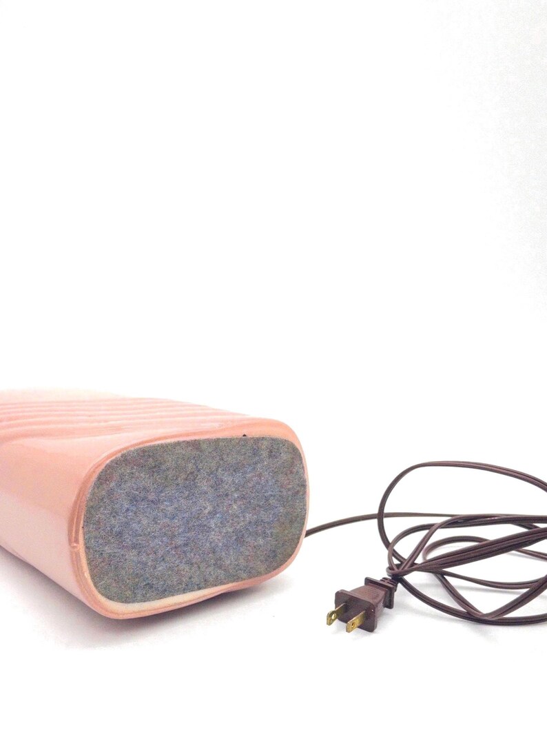 Vintage 80s Table Lamp - Art Deco Revival - Accent Lamp - Blush Pink - Etsy