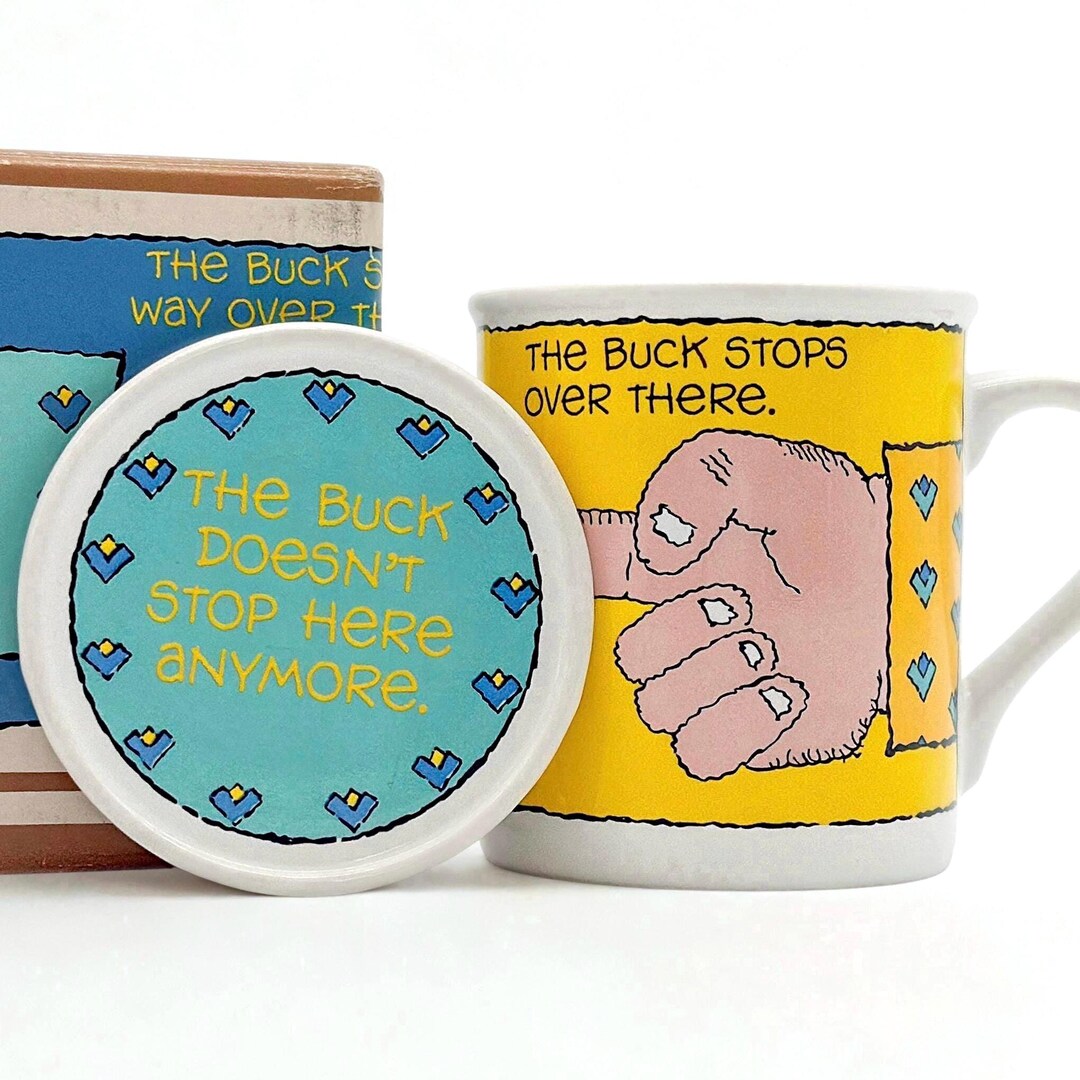 Vintage Hallmark Mug Mates “the Buck Stops Over There” Coffee Mug With ...