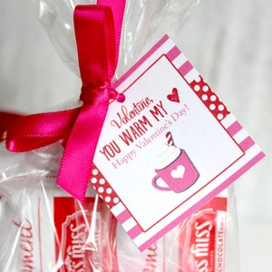 Hot Chocolate Valentine, Valentine Tags, Warm My Heart, Printable ...