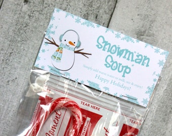 Snowman Soup Treat Bag Topper Fits 4x6 Treat Bags - Etsy