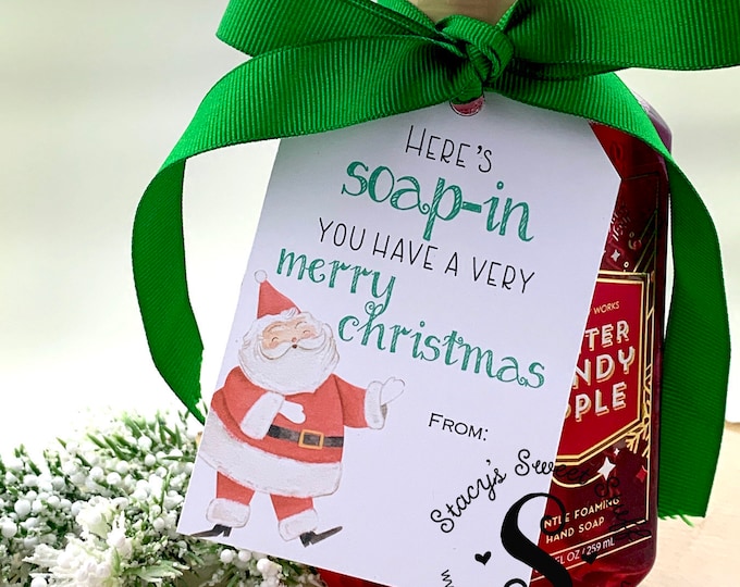 Soap Gift Tag, Holiday Soap Tag, Teacher Gift, Printable Gift Tag ...