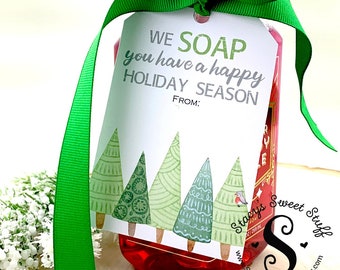 Soap Gift Tag, Holiday Soap Tag, Teacher Gift, Printable Gift Tag ...