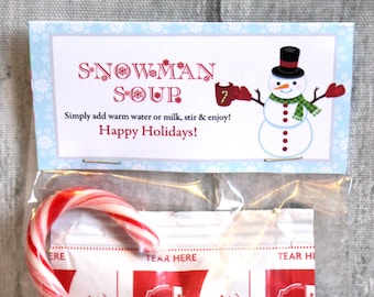 Snowman Soup Treat Bag Topper Snowman Soup Favor Snowman - Etsy