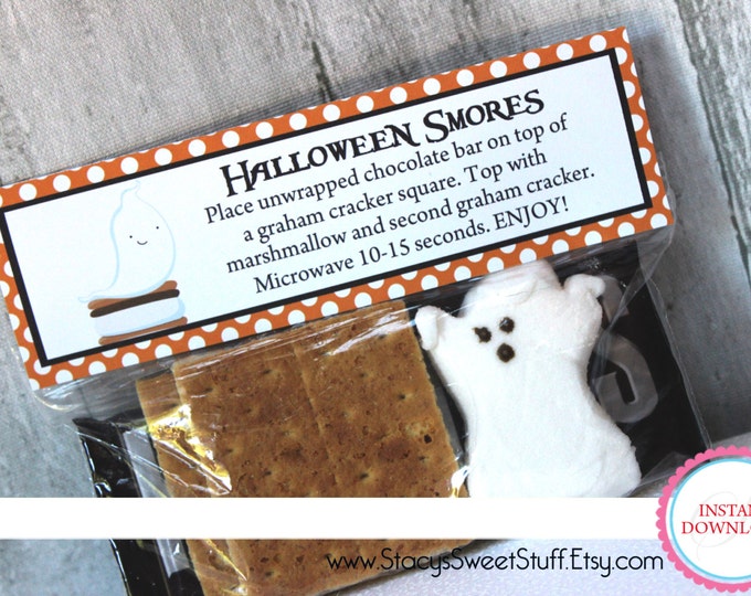 Halloween Smores Treat Bag Toppers, Halloween S'mores Bag Topper ...
