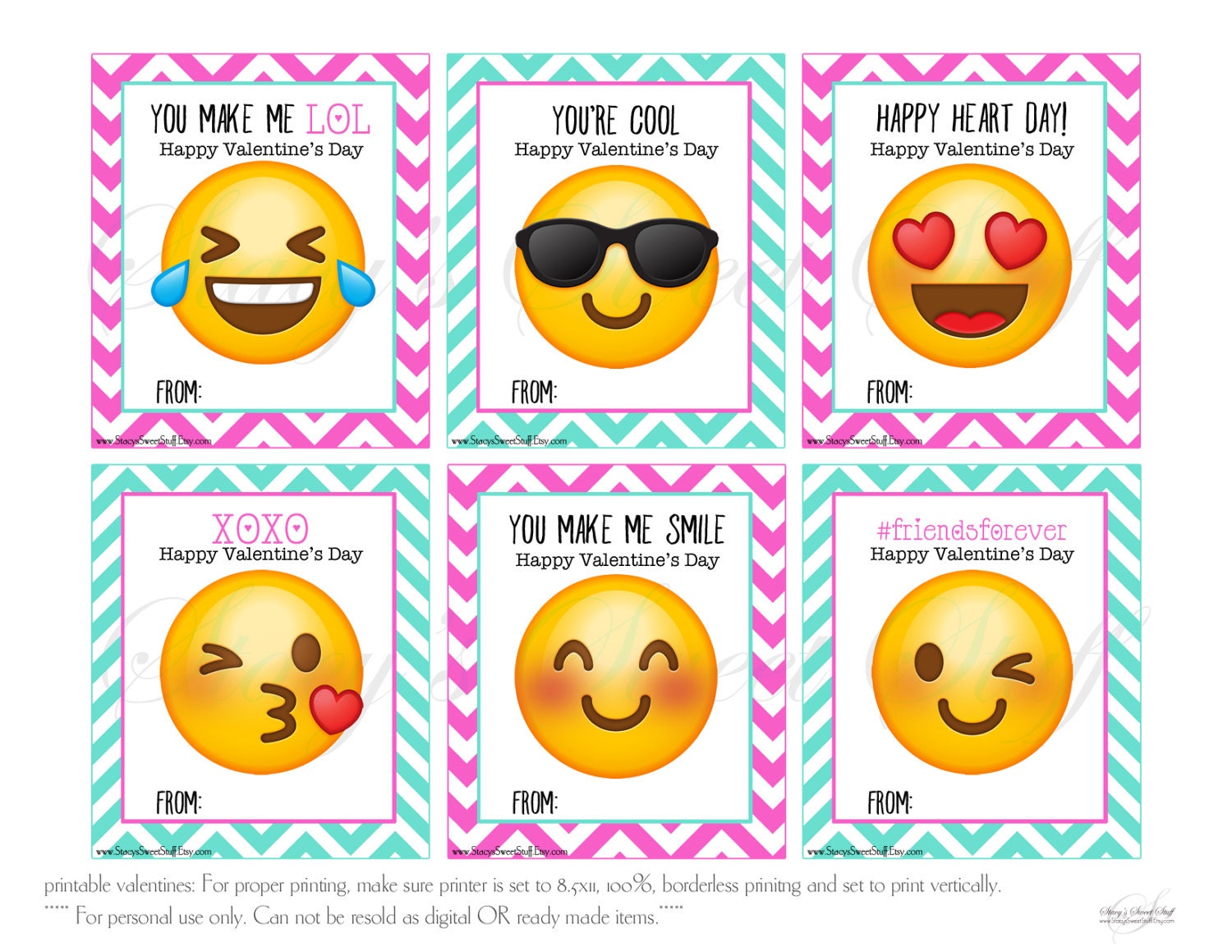 Emoji Valentine, DIY, Printable, Printable Valentine, Emoji Valentines ...