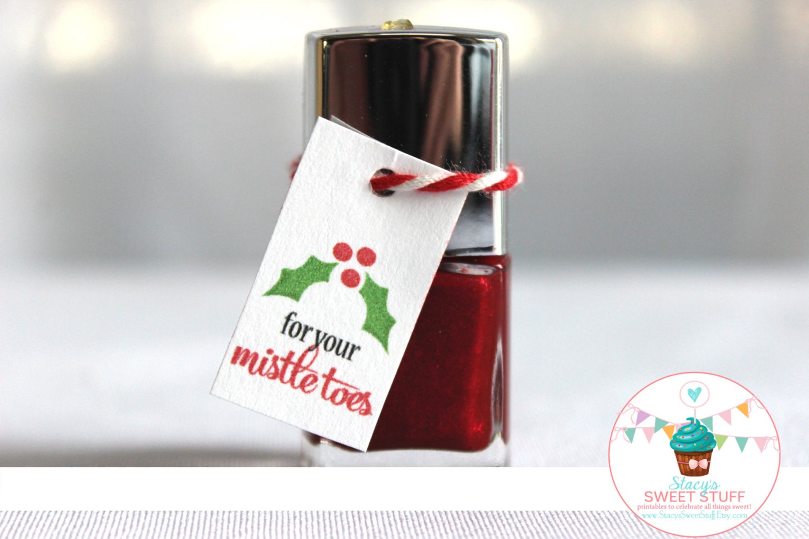 Mistle Toes Nail Polish Christmas Tag Mistle Toes Tag | Etsy
