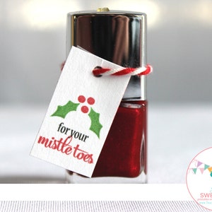 Mistle Toes Nail Polish Christmas Tag, Mistle Toes Tag, Christmas Tag ...