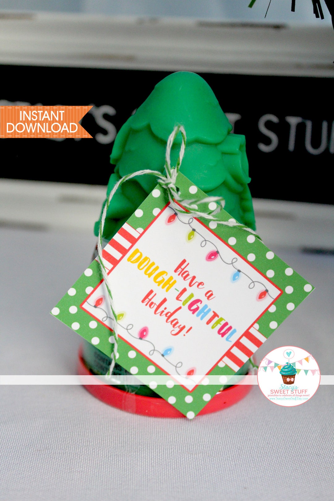 Printable Christmas Tag, Printable Holiday Tag, Dough Tag, Doh Tag, DIY ...