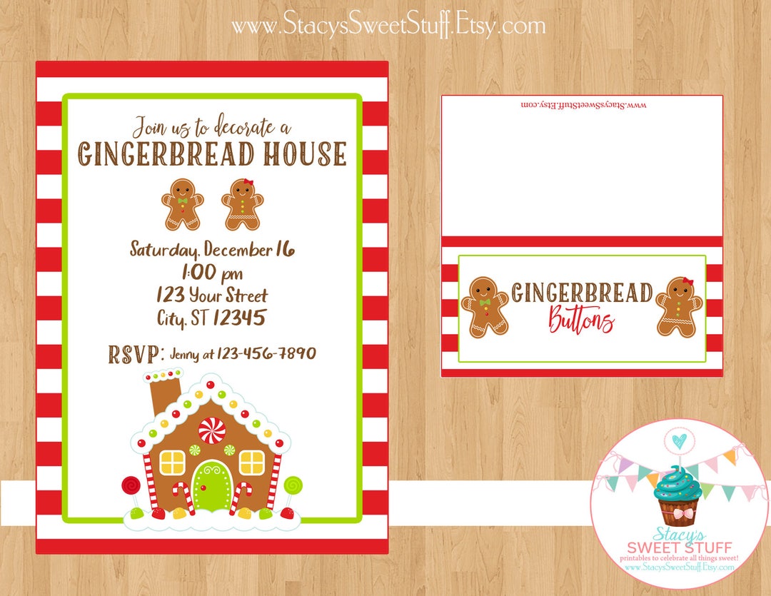 Gingerbread House Invitation, Gingerbread House Invite, Gingerbread ...