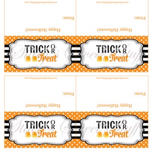 Halloween Bag Topper, Printable Halloween Bag Topper, Trick or Treat ...