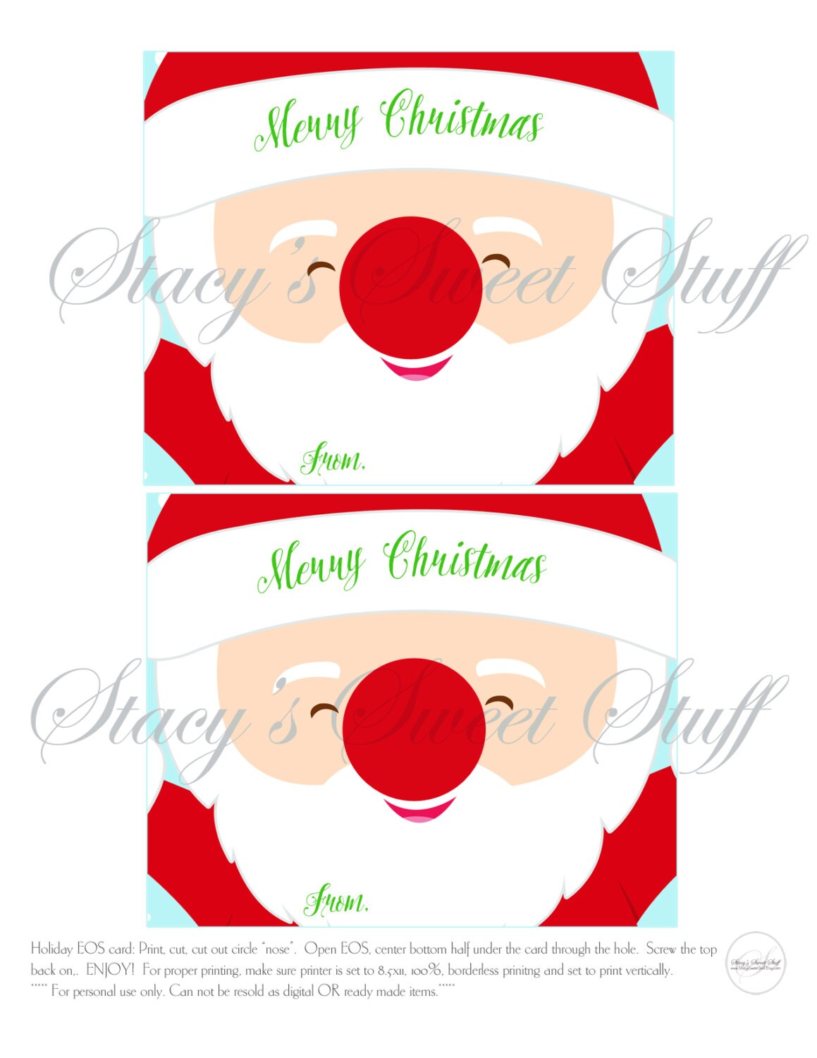 Santa Lip Balm Holder Printable Christmas Card Printable Lip | Etsy