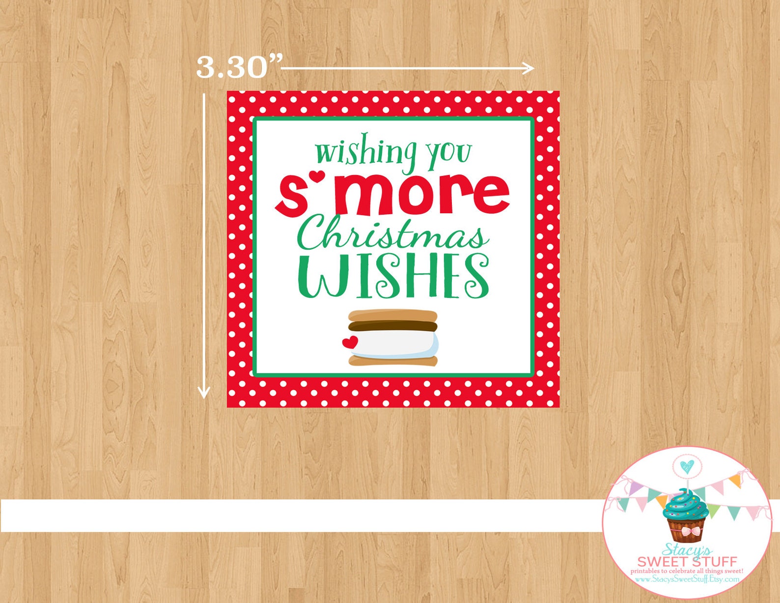 Printable Christmas Tag, Christmas S'mores Tag, Christmas Smores Tag ...
