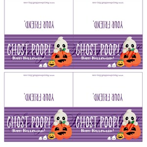 Halloween Bag Topper, Ghost Poop Printable Bag Topper, Instant Download ...