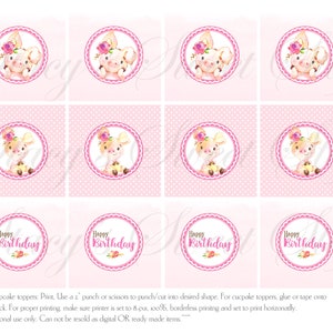 Pig Birthday Cupcake Toppers, Printable Cupcake Toppers, INSTANT ...