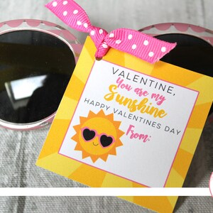 Sun Valentine, Sunglasses Valentine, Sun Tag, Printable Valentine ...