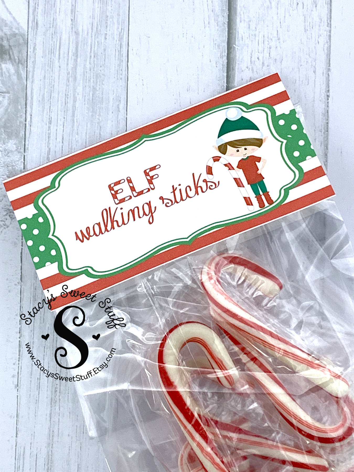 Elf Walking Sticks Christmas Bag Topper Christmas Bag Topper, Printable ...