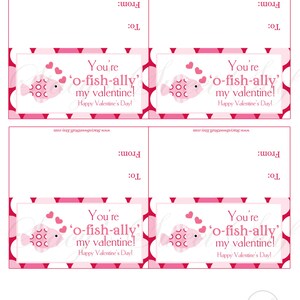 Fish Valentine, Goldfish Valentine, Printable Valentine Bag Topper ...
