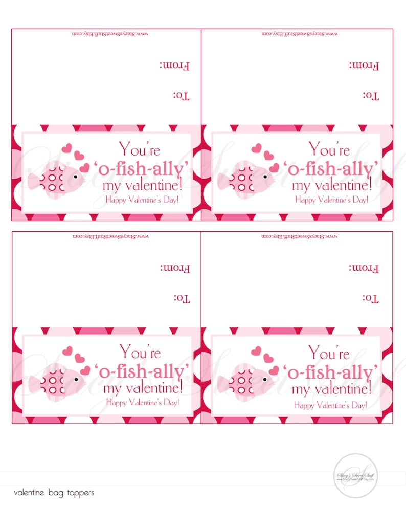 Fish Valentine Goldfish Valentine Printable Valentine Bag - Etsy