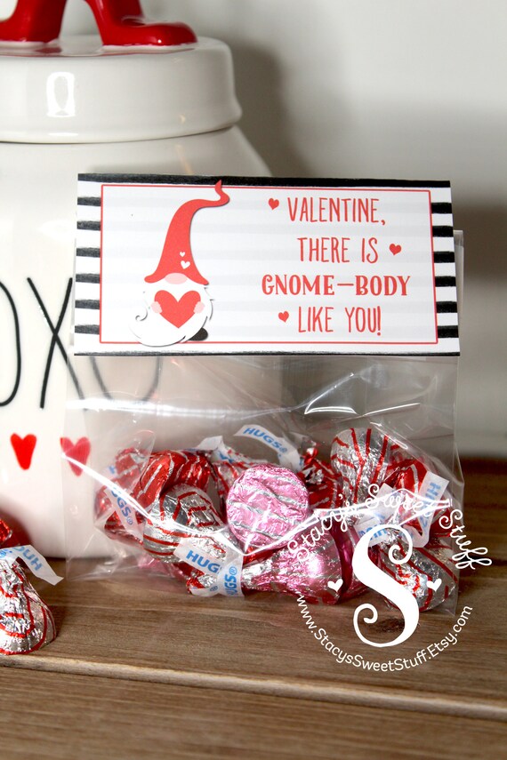 Gnome Valentine, Valentine Bag Topper, Printable Valentine, School ...