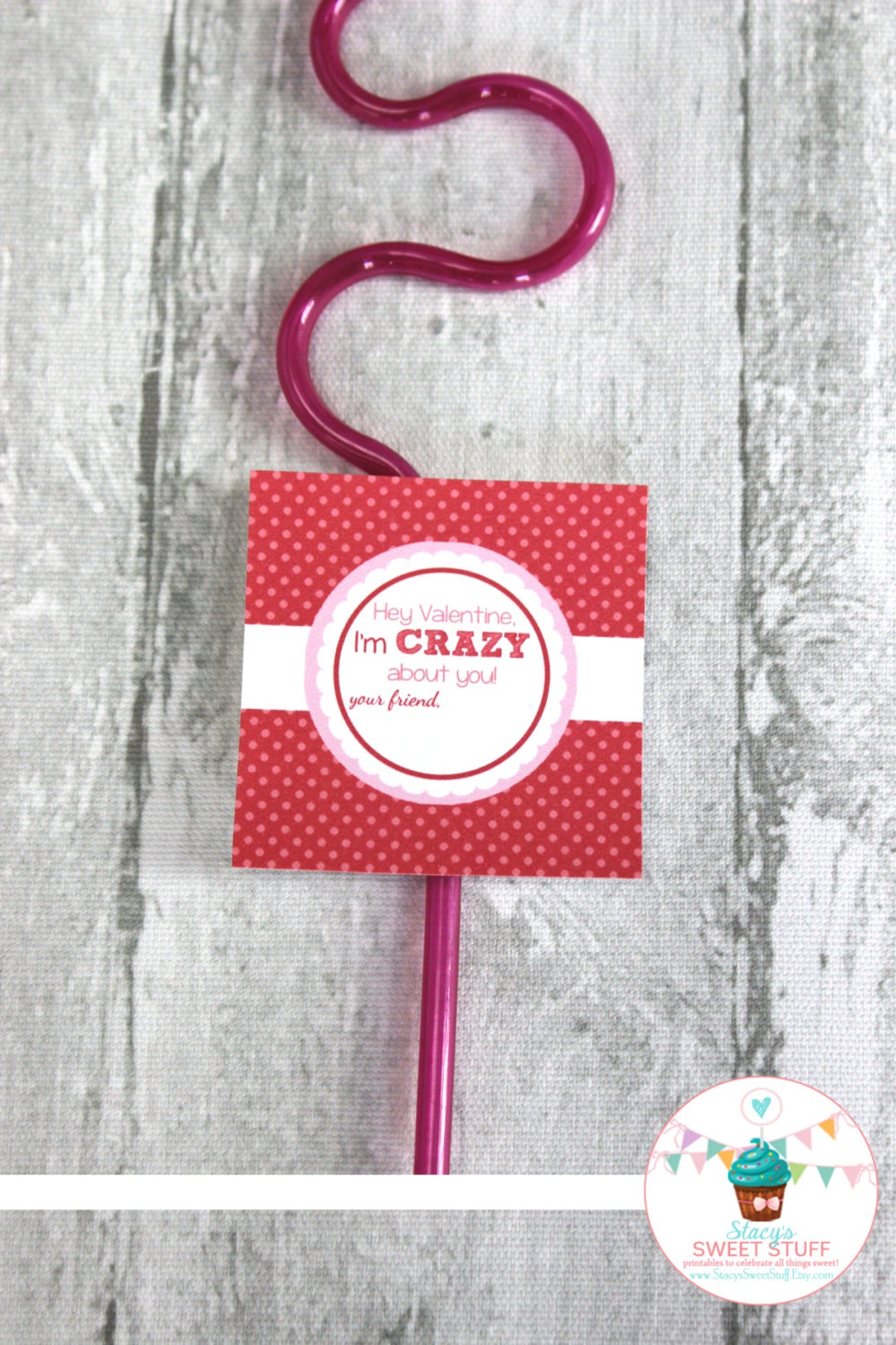Straw Valentine, Crazy Straw Valentine Tag, DIY, Printable, Valentine's ...