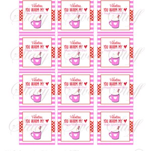 Hot Chocolate Valentine, Valentine Tags, Warm My Heart, Printable ...