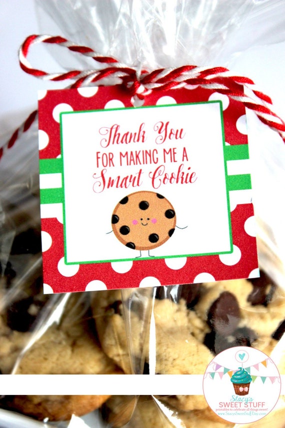 Smart Cookie Tag, Christmas Tag, Holiday Tag, Teacher Gift, Printable ...