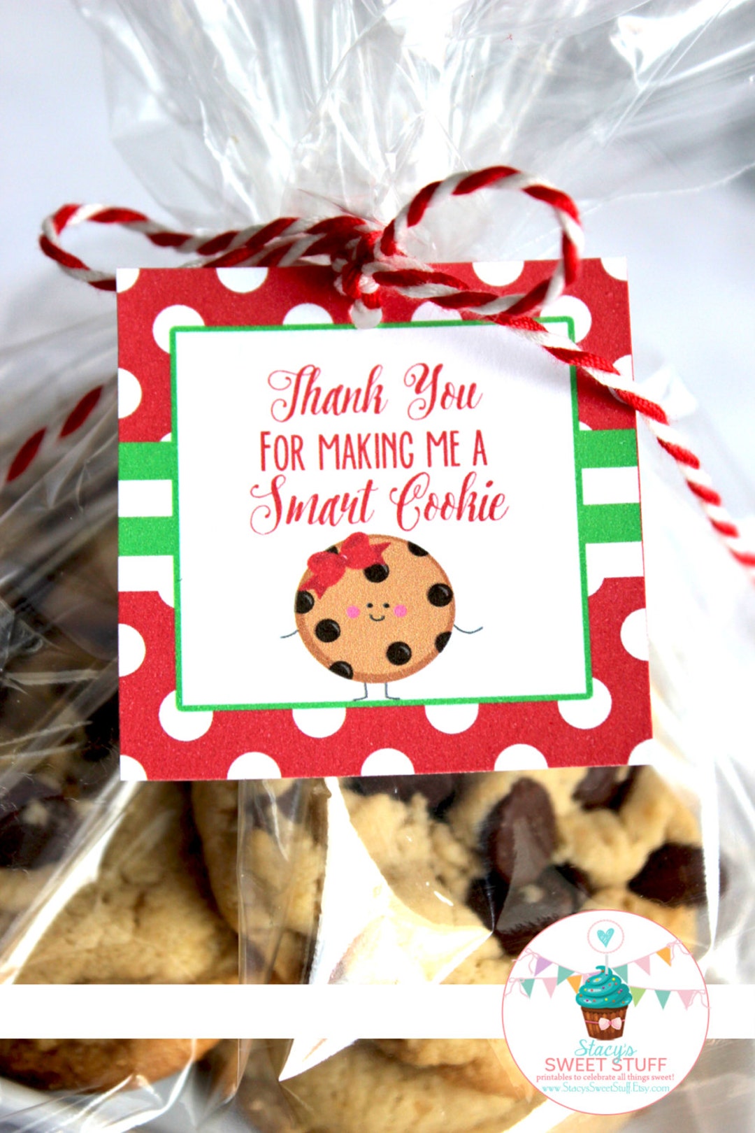 Smart Cookie Tag, Christmas Tag, Holiday Tag, Teacher Gift, Printable ...