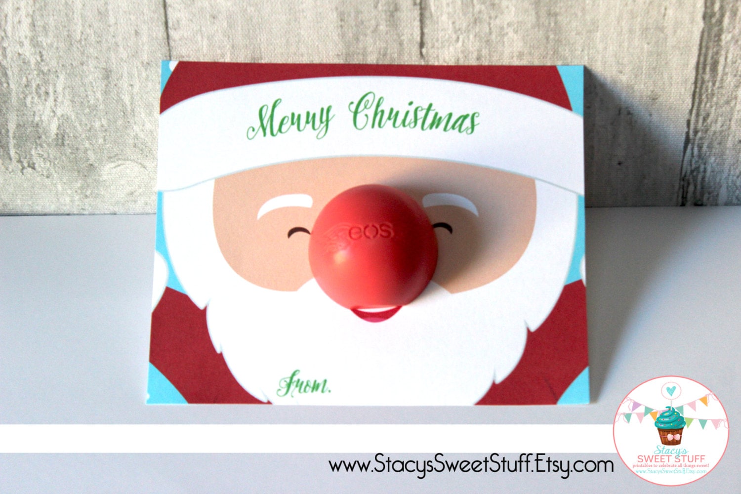 Santa Lip Balm Holder Printable Christmas Card Printable Lip | Etsy