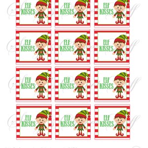 Elf Kisses Christmas Tag, Christmas Tag, Printabletag, Printable ...