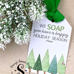 Soap Gift Tag, Holiday Soap Tag, Teacher Gift, Printable Gift Tag ...