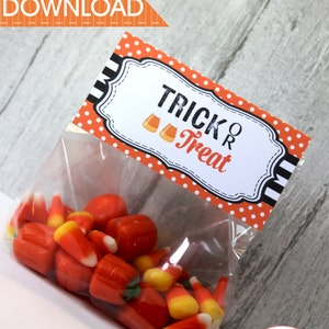 Halloween Bag Topper Printable Halloween Bag Topper Trick or - Etsy
