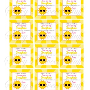 Sun Valentine, Sunglasses Valentine, Sun Tag, Printable Valentine ...