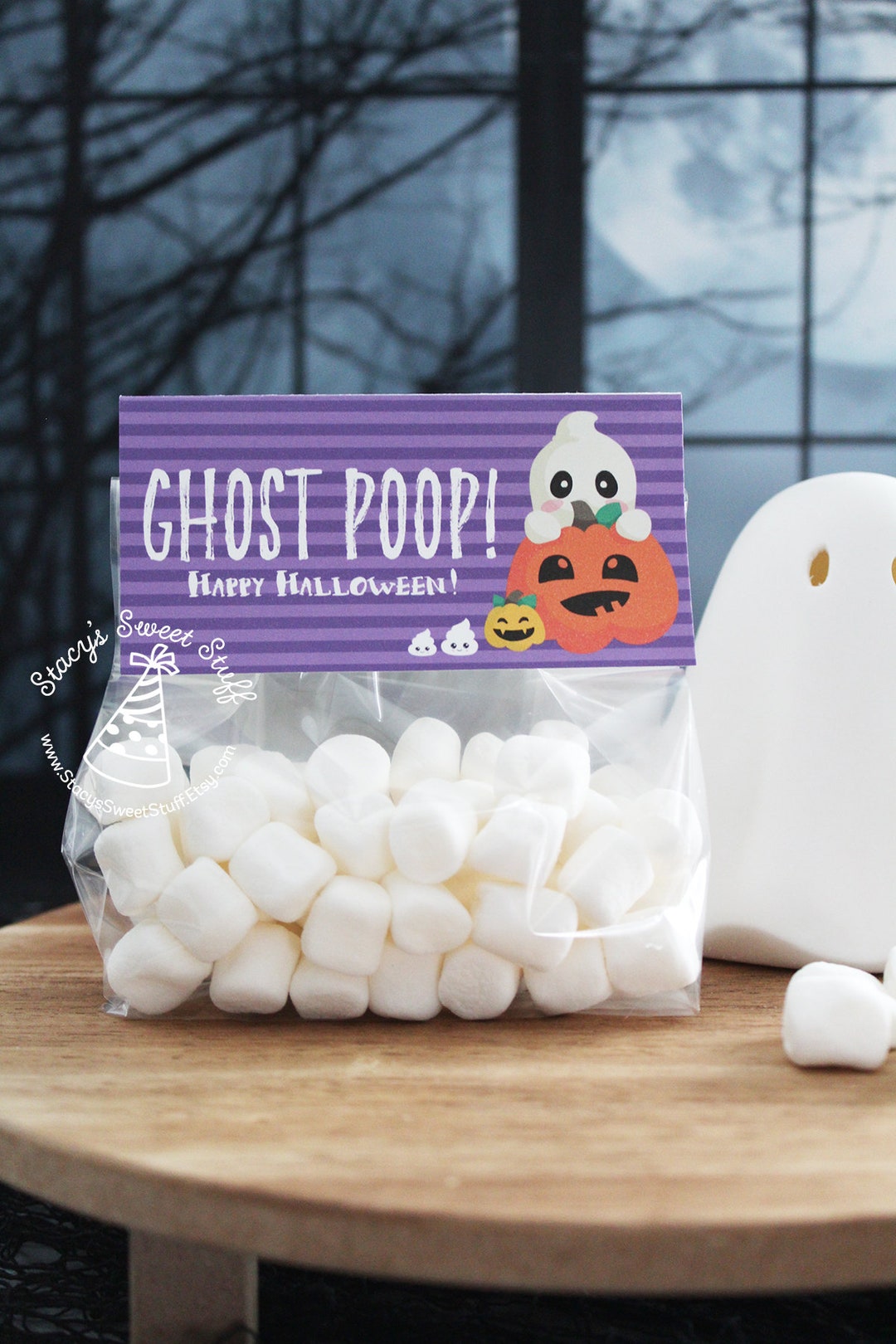 Halloween Bag Topper, Ghost Poop Printable Bag Topper, Instant Download ...