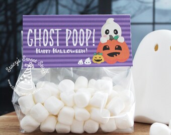 Printable Ghost Poop Halloween Treat Bag Toppers Kids - Etsy