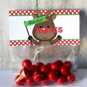 Reindeer Noses Bag Topper, Christmas Bag Topper, Christmas Printable ...