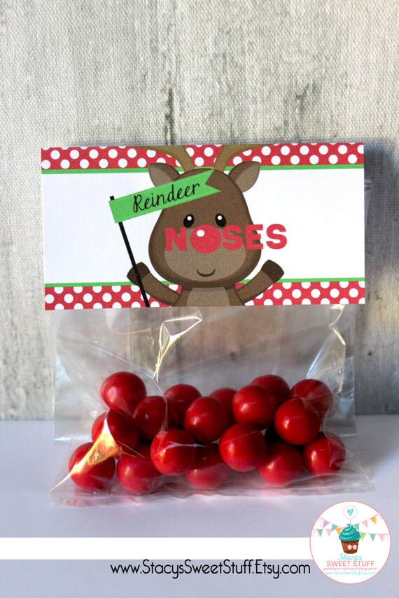 Reindeer Noses Bag Topper, Christmas Bag Topper, Christmas Printable ...