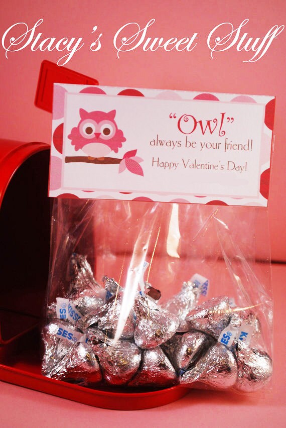 Owl Valentine, Printable Valentine, Owl Bag Topper, Valentine's Day ...
