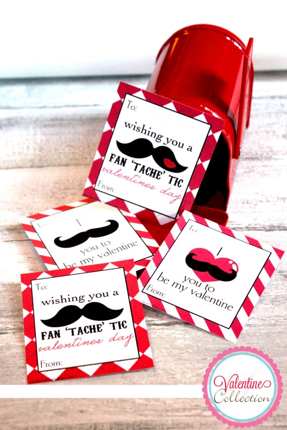 Mustache Valentine, Printable Valentine, Valentine's Day, INSTANT ...