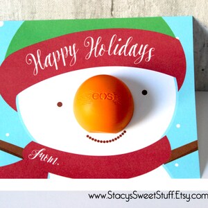 Snowman Lip Balm Holder, Printable Christmas Card, Printable Holiday ...