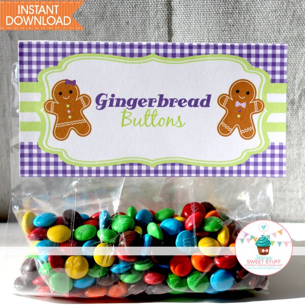 Gingerbread Buttons Bag Topper - Etsy