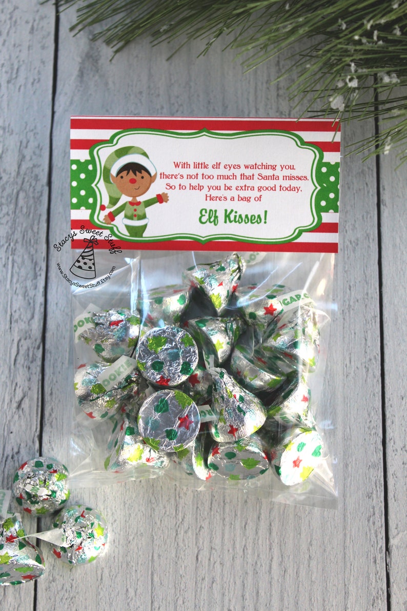 Elf Kisses Christmas Bag Topper Christmas Bag Topper - Etsy