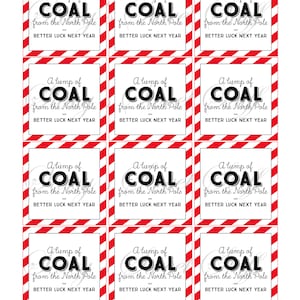 Coal Christmas Tag, Christmas Tag, Printabletag, Printable Christmas ...
